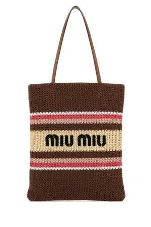 Miu Miu Embroidered Crochet Shopping Bag - Multicolor