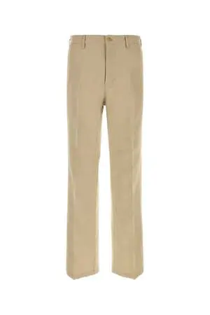 Prada Sand Linen Trousers - Brown