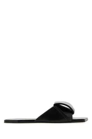 Loewe Leather Origami Slippers - Black