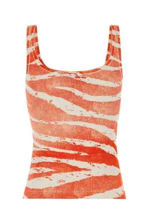 Blumarine Printed Stretch Cotton Tank Top - Multicolor