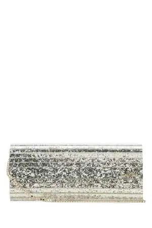 JIMMY CHOO Embellished Acrylic Sweetie Clutch - Silver
