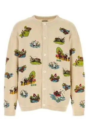 BODE Embroidered Wool Blend Cardigan - Yellow