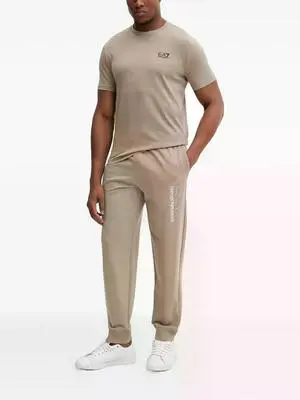 EA7 Logo-print Drawstring Track Pants - Neutrals