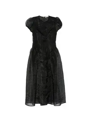 Cecilie Bahnsen Puff-sleeve Midi Dress - Black