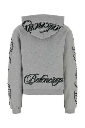 Balenciaga Grey Cotton Zip-up Hoodie