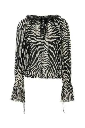 Blumarine Printed Chiffon Top - Multicolor