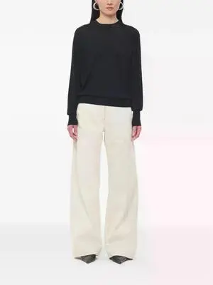 Another Tomorrow Fine-knit Merino Wool Long-sleeve Top