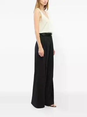 Another Tomorrow Pleated Wide-leg Trousers