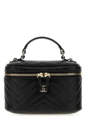 Gucci Leather Gg Marmont Bucket Bag - Black