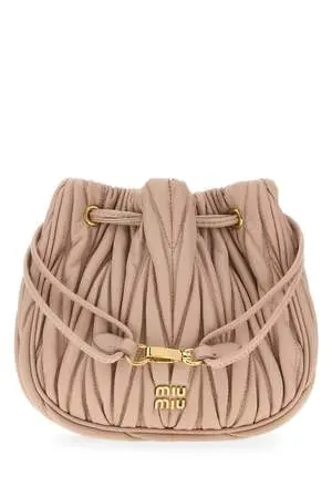 Miu Miu Powder Nappa Leather Pouch - Pink