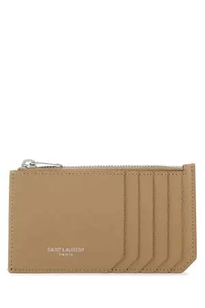 Saint Laurent Biscuit Leather Card Holder
