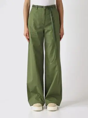 Max Mara Max Mara Studio Wide Leg Cotton Trousers Green