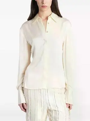 Cult Gaia Cynara" Button-up Long-sleeved Shirt - Neutrals