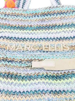 MARC ELLIS Woven Tote Bag With Fringe Trim