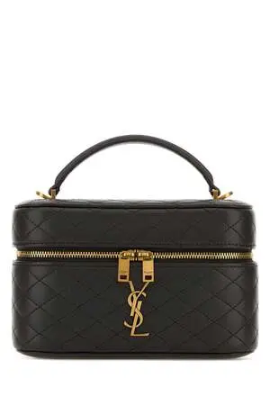 Saint Laurent Charcoal Nappa Leather Vanity Gaby Handbag - Gray