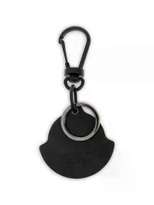 Moncler Logo-patch Leather Keyring - Black