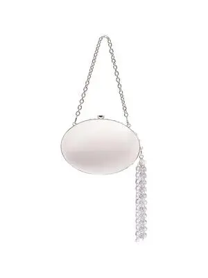 SELF-PORTRAIT Oval Crystal-chain Clutch Bag