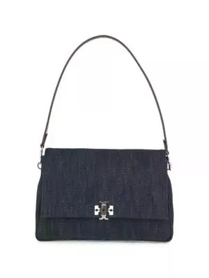 Tory Burch Charlie Logo-plaque Denim Shoulder Bag
