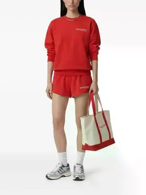 SPORTY & RICH Cotton Logo Print Shorts