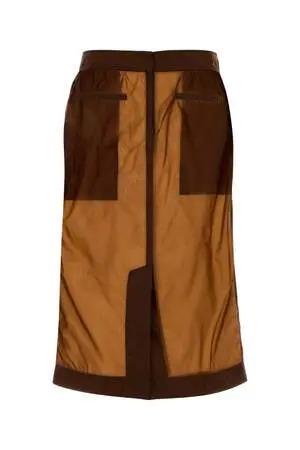 Saint Laurent Chocolate Nylon Skirt - Brown