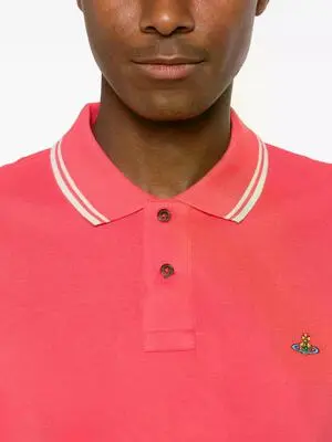 VIVIENNE WESTWOOD Classic Embroidered-detail Cotton Polo Shirt - Pink