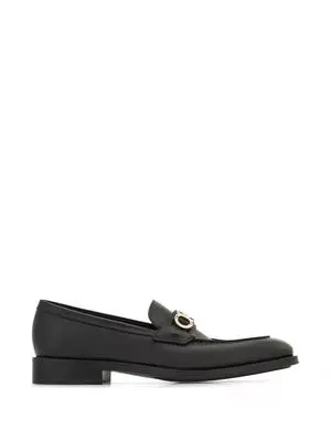 FERRAGAMO Gancini Ornament Loafers - Black