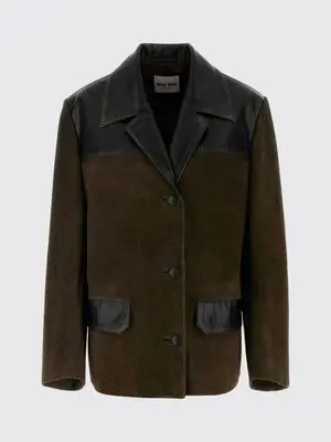 Miu Miu Leather Trimmed Jacket - Multicolor