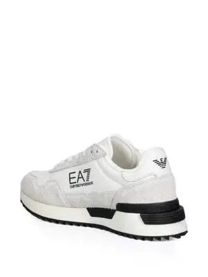 EA7 Logo-print Panelled Sneakers - White