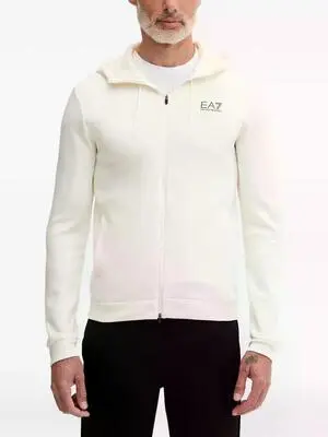 EA7 Logo-print Zip-up Hoodie