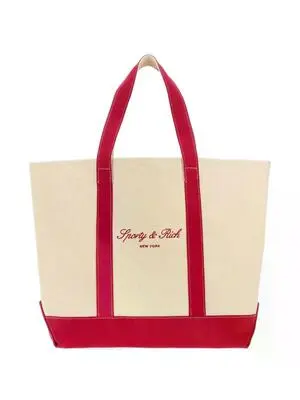 SPORTY & RICH Logo Print Tote Bag