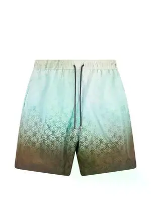 Roberto Cavalli Gradient Monogram Print Swim Shorts - Blue