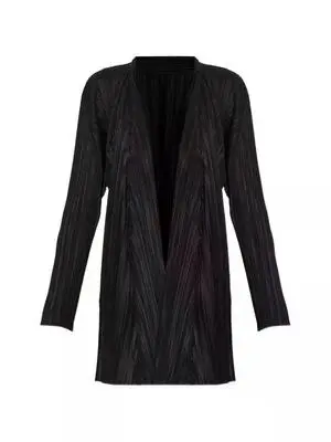 Issey Miyake Pleated Cardigan-coat - Black