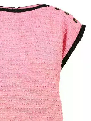 Gucci Embroidered-trim Tweed Dress
