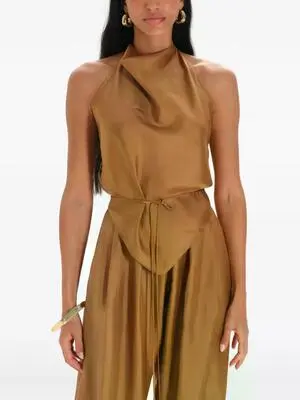 MANURI Thea Silk Halterneck Top
