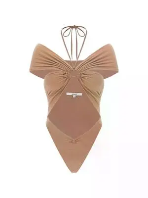 MANURI Eleni Cut-out Bodysuit - Neutrals