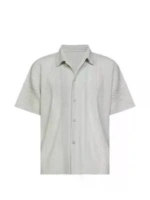 Issey Miyake Pleated Short-sleeve Shirt - Grey