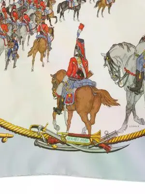 Hermès 1966 Marine Et Cavalerie Silk Scarf