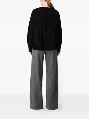 Another Tomorrow Ribbed Knit Raglan Sleeve Sweater
