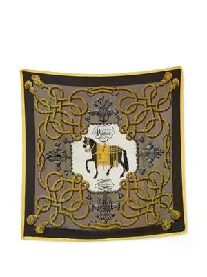 Hermès 1966 Palefroi Silk Scarf - Brown