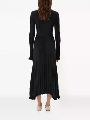 Another Tomorrow Long Ribbed-knit Flared Dress