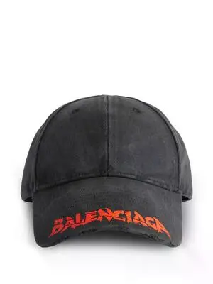Balenciaga Logo-print Distressed Baseball Cap