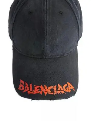 Balenciaga Logo-print Distressed Baseball Cap