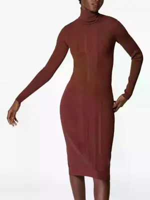Another Tomorrow Ribbed Knit Turtleneck Dress