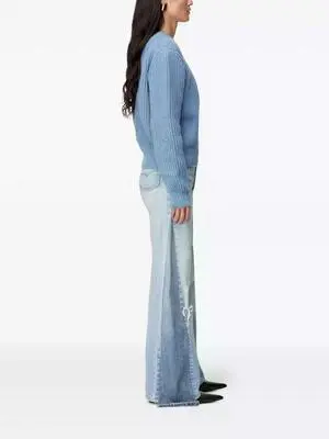 Another Tomorrow Ribbed Knit Cashmere Sweater - Blue
