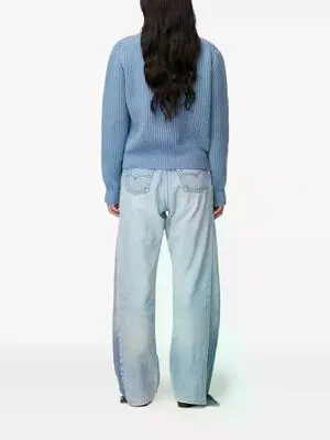 Another Tomorrow Ribbed Knit Cashmere Sweater