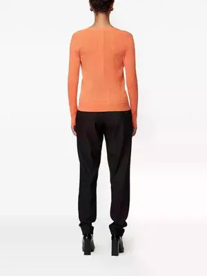 Another Tomorrow Ribbed Knit V-neck Cardigan