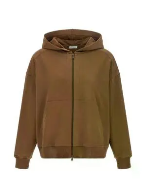 Brunello Cucinelli Monili Detail Zip-up Hoodie - Brown