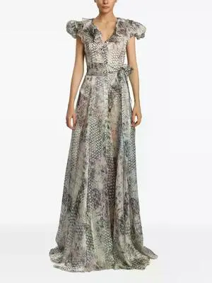 Miau By Clara Rotescu Printed Evening Dresses