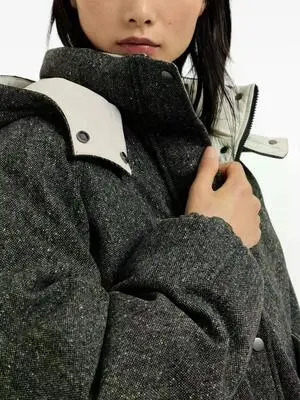 Brunello Cucinelli Donegal-knit Hooded Jacket - Grey