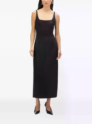 Another Tomorrow Contour Seamed Topstitched Dress